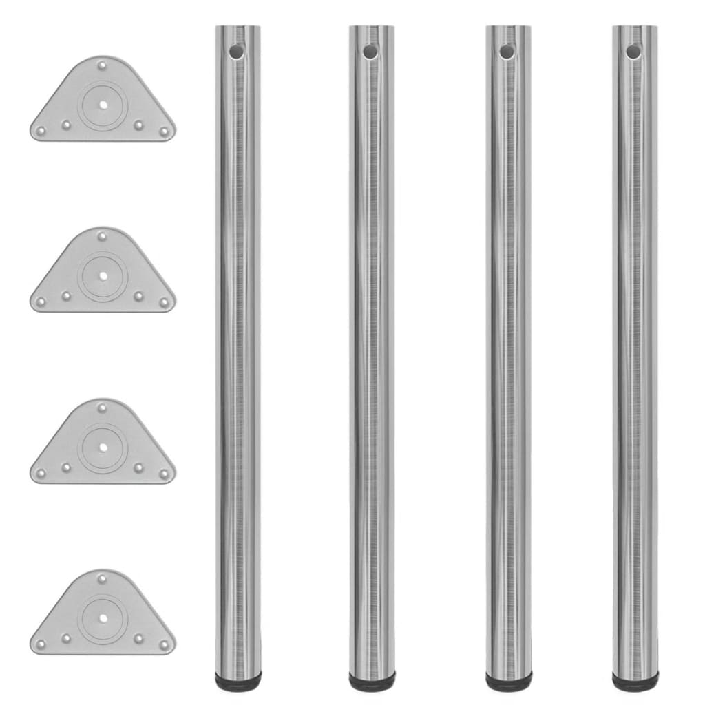 242146 4 Height Adjustable Table Legs Brushed Nickel 870 mm, 242146 ...